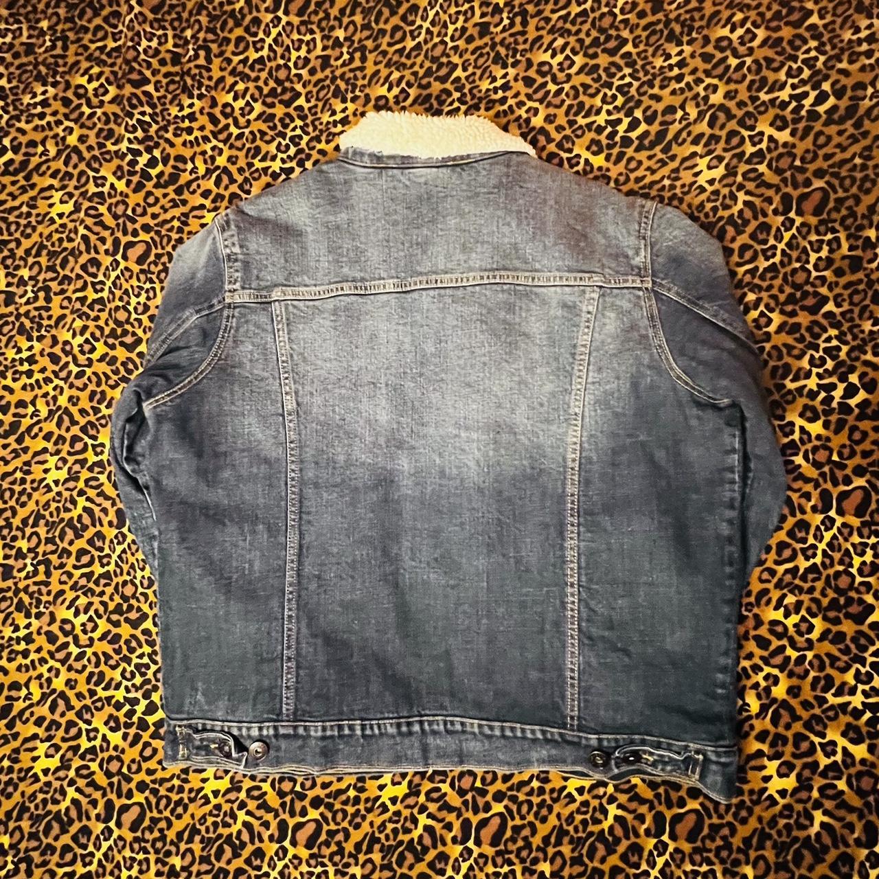 Goodfellow lined denim jacket Faux fur neck, size... - Depop