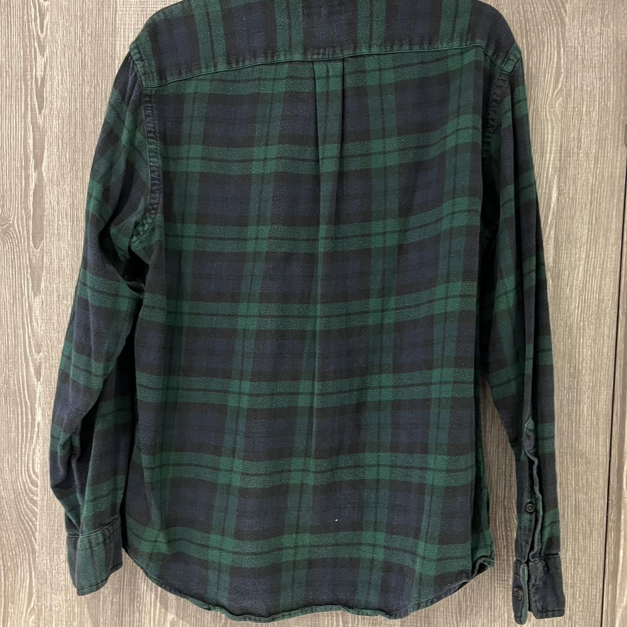 Men’s green cheque shirt Lands Ends Size M - Depop