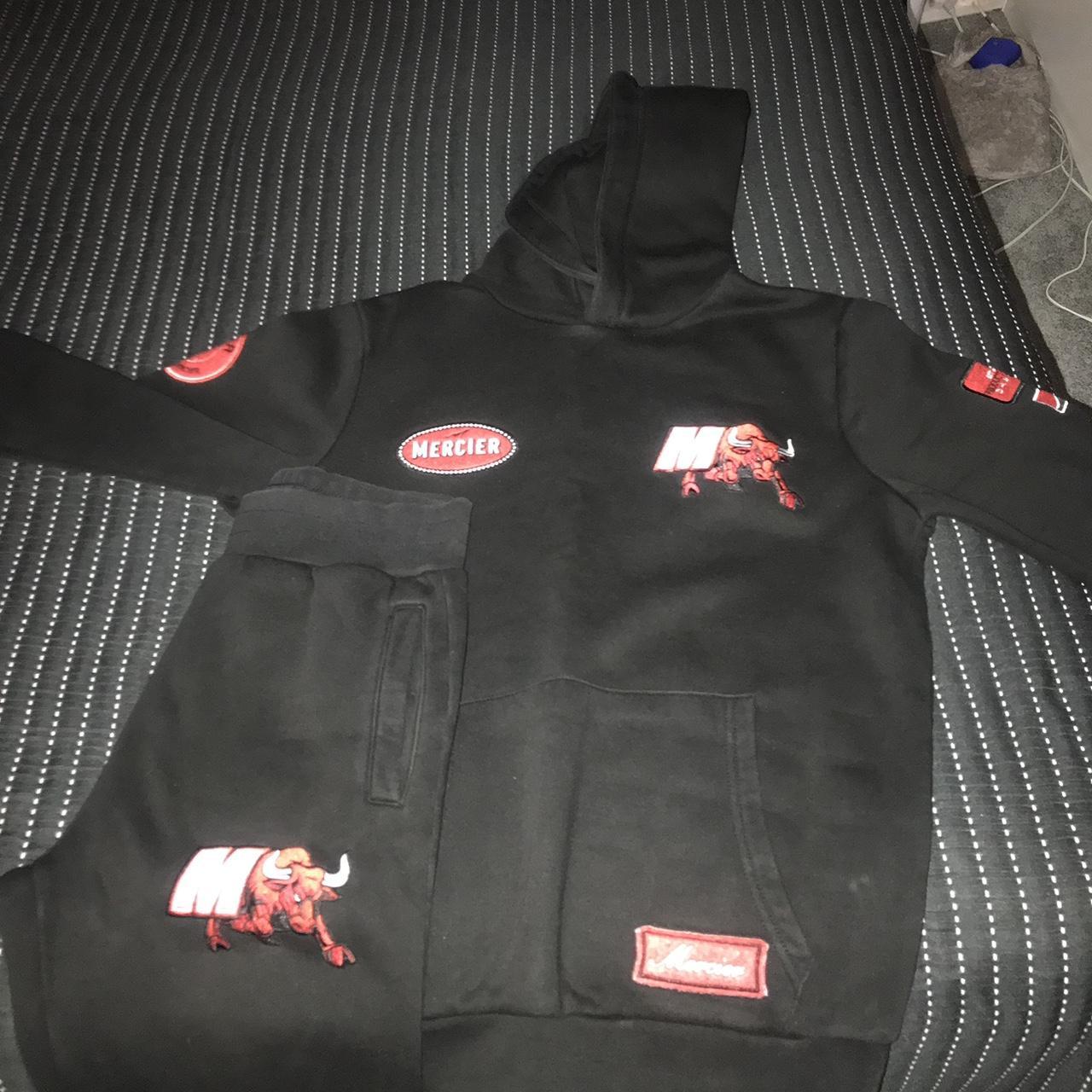 mercier red/blaxk tracksuy - Depop