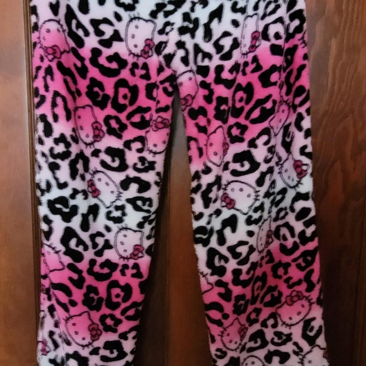 Children's Hello Kitty Fuzzy PJ Bottoms Size: Child... - Depop