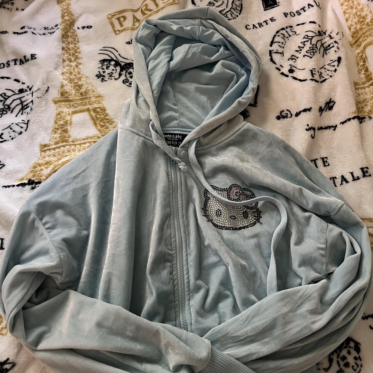 FOREVER 21 Limited Edition Blue Hello Kitty velour... - Depop