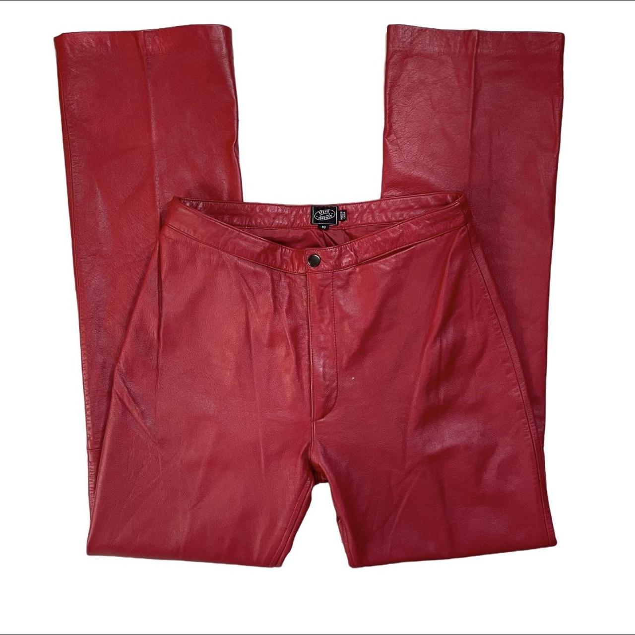 Vintage Steve Madden Leather Pants!!! Genuine red... - Depop