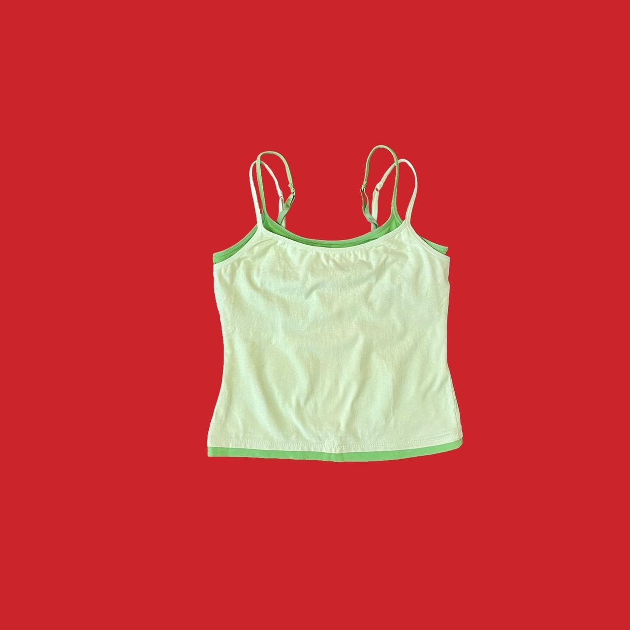 Vintage 2000s lime green layered cami by Bass Super... - Depop