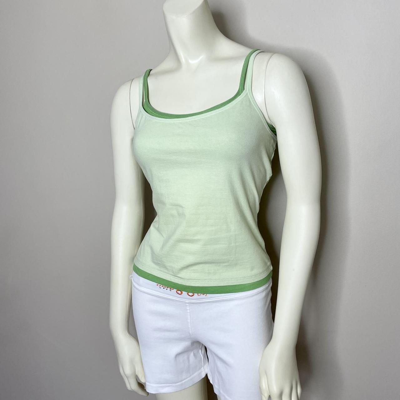 Vintage 2000s lime green layered cami by Bass Super... - Depop