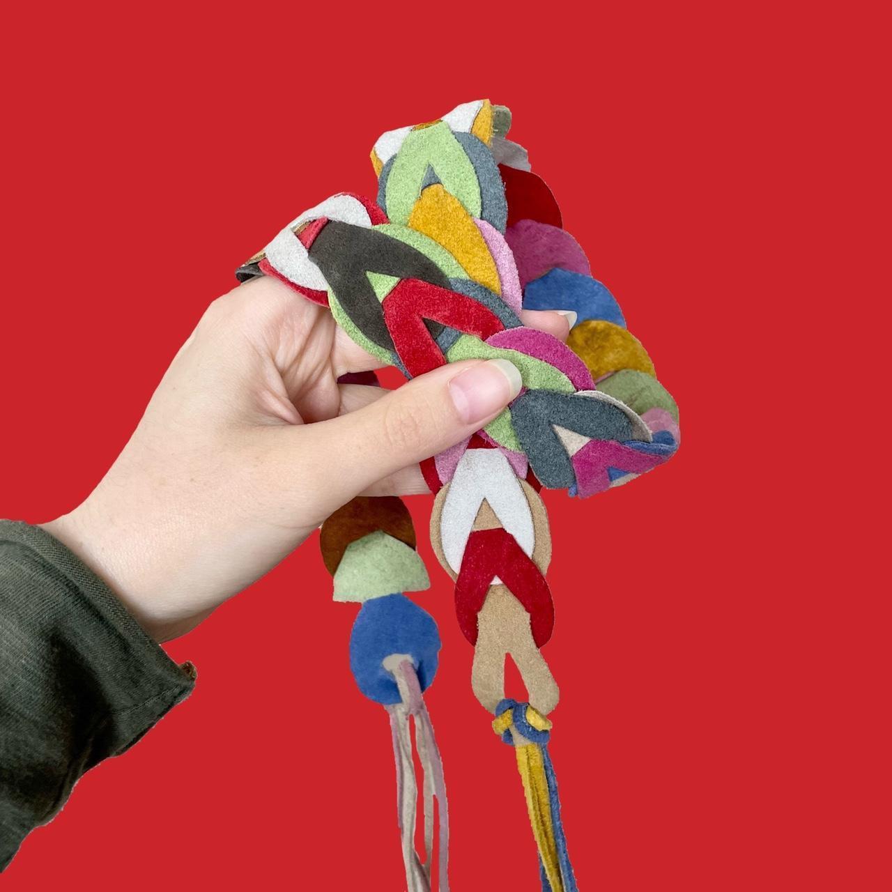 Vintage 2000s rainbow suede boho belt Very cute and... - Depop