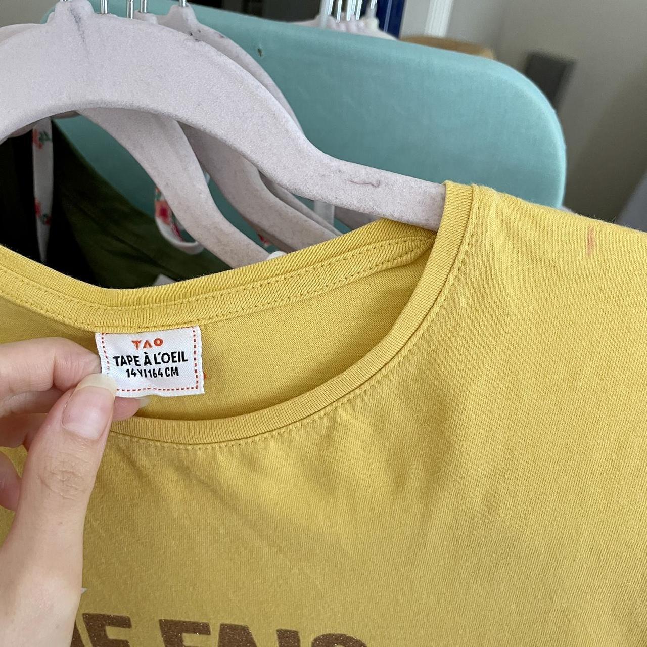 Vintage 2000s yellow slogan tee by Tape A... - Depop
