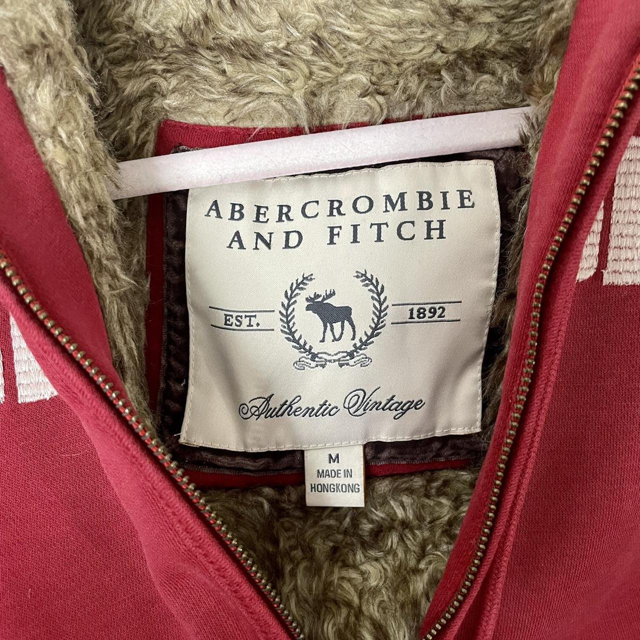 Vintage 2000s red fur lined hoodie by... - Depop