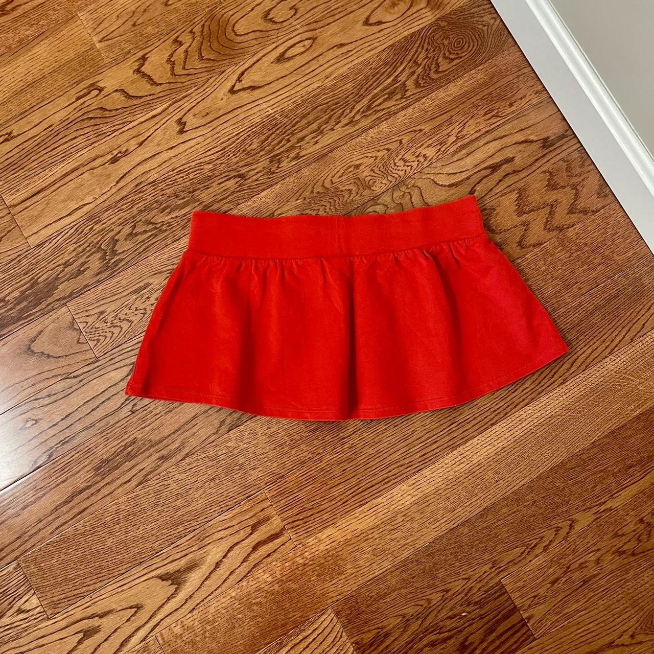 Vintage 2000s red micro mini skirt by Sunset Very... - Depop
