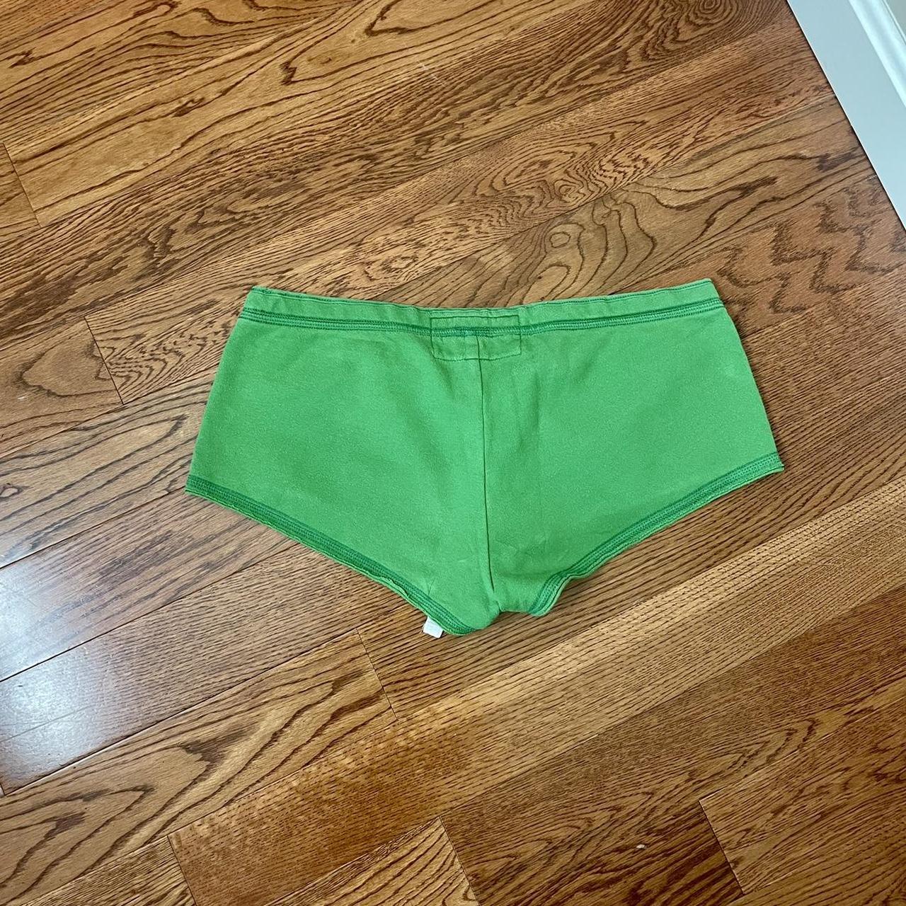 Vintage 2000s green micro mini shorts by... - Depop
