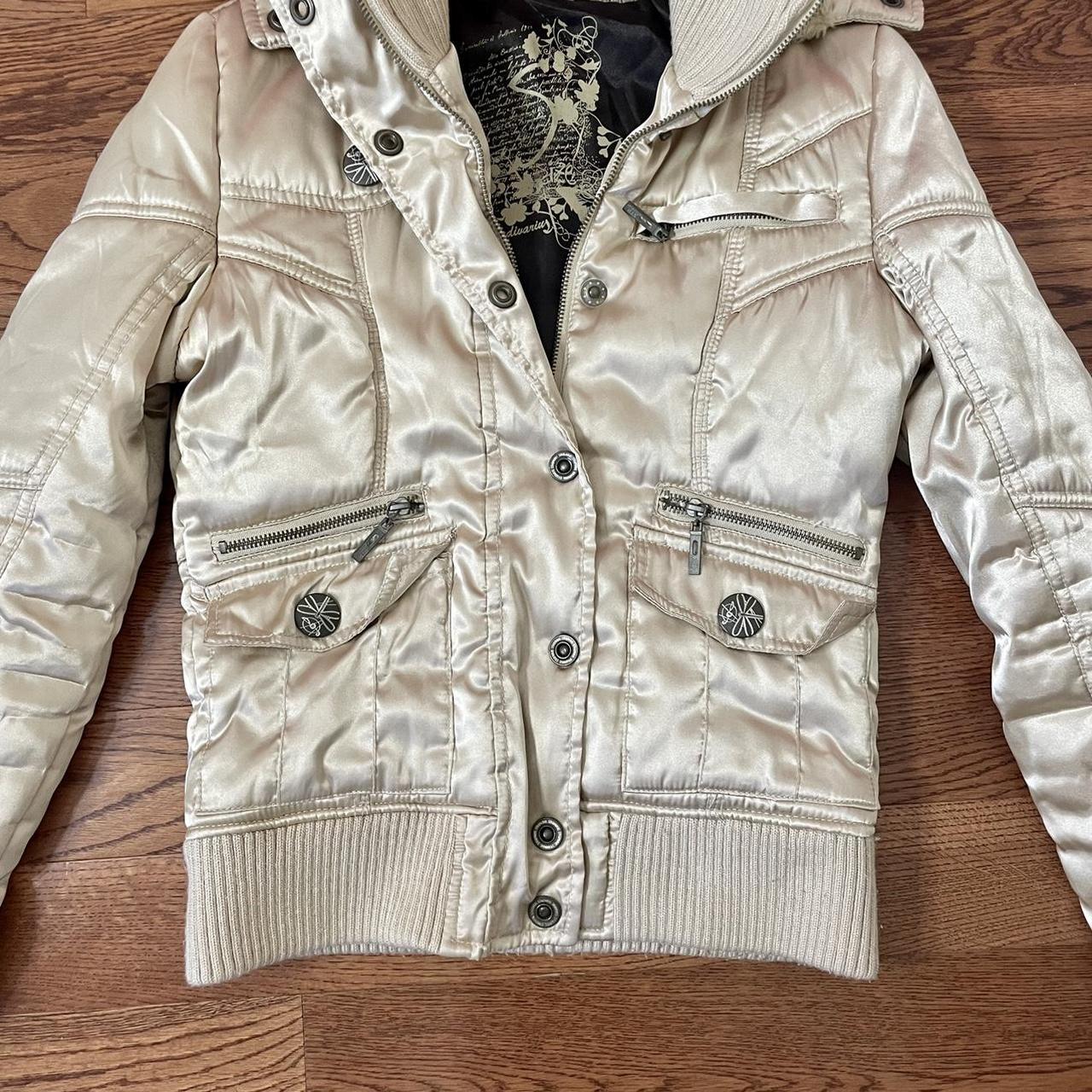 Vintage 2000s gold puffer jacket by... - Depop