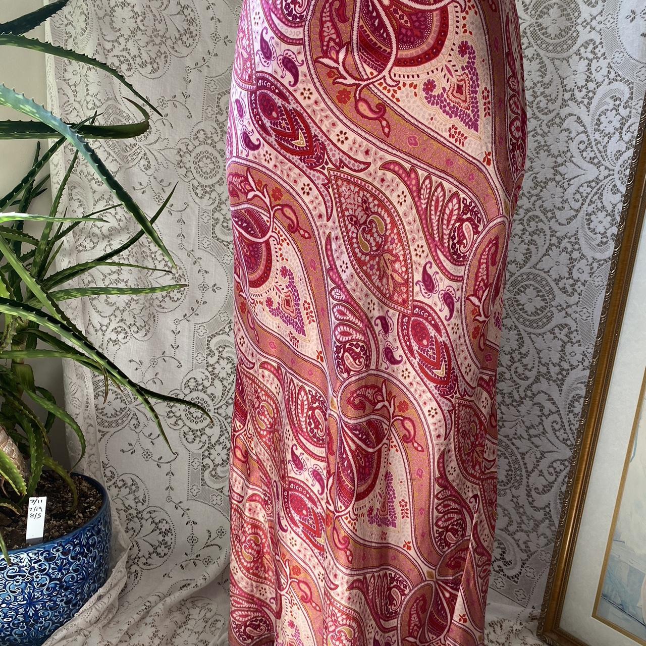 early y2k target slip gown all over pink paisley... - Depop
