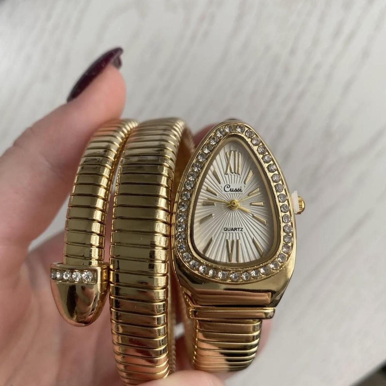Gold snake style watch - Depop