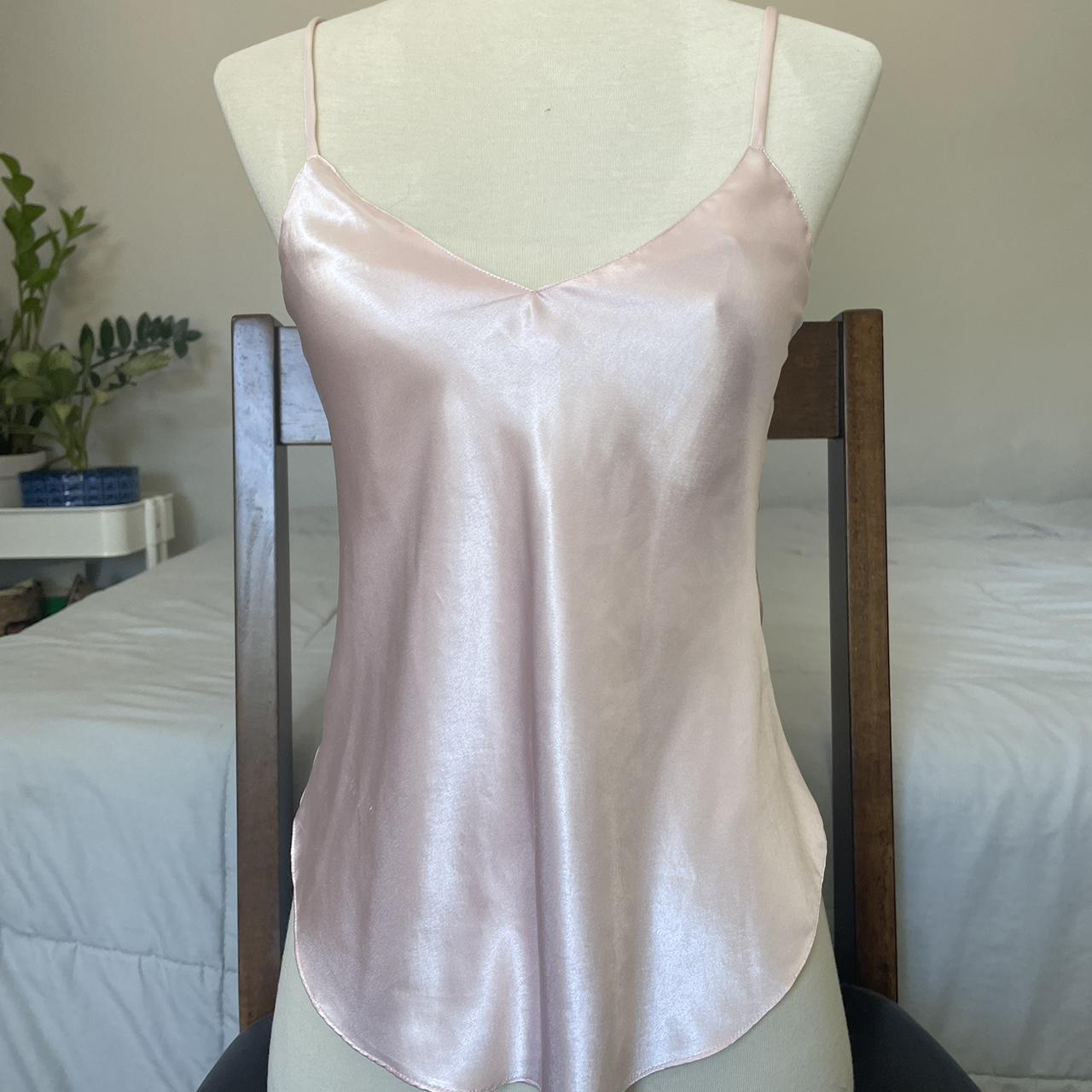 Vintage blush pink silk cami, size extra... - Depop