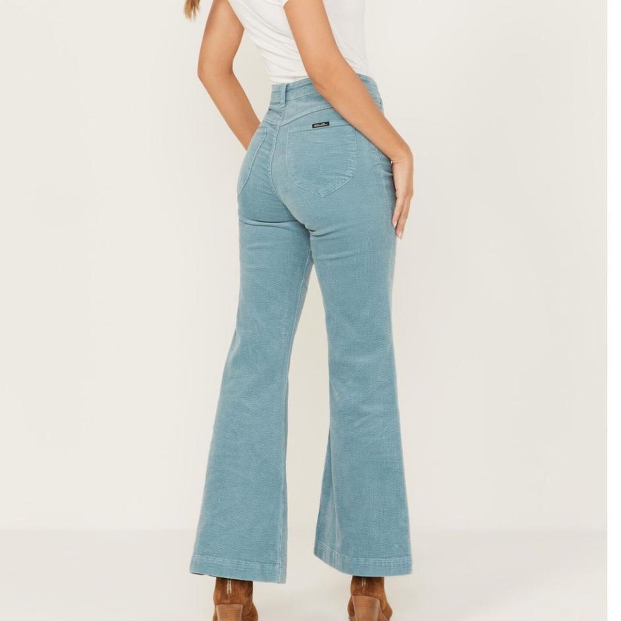 Rolla’s dusk blue corduroy flares 💙 They are high... - Depop