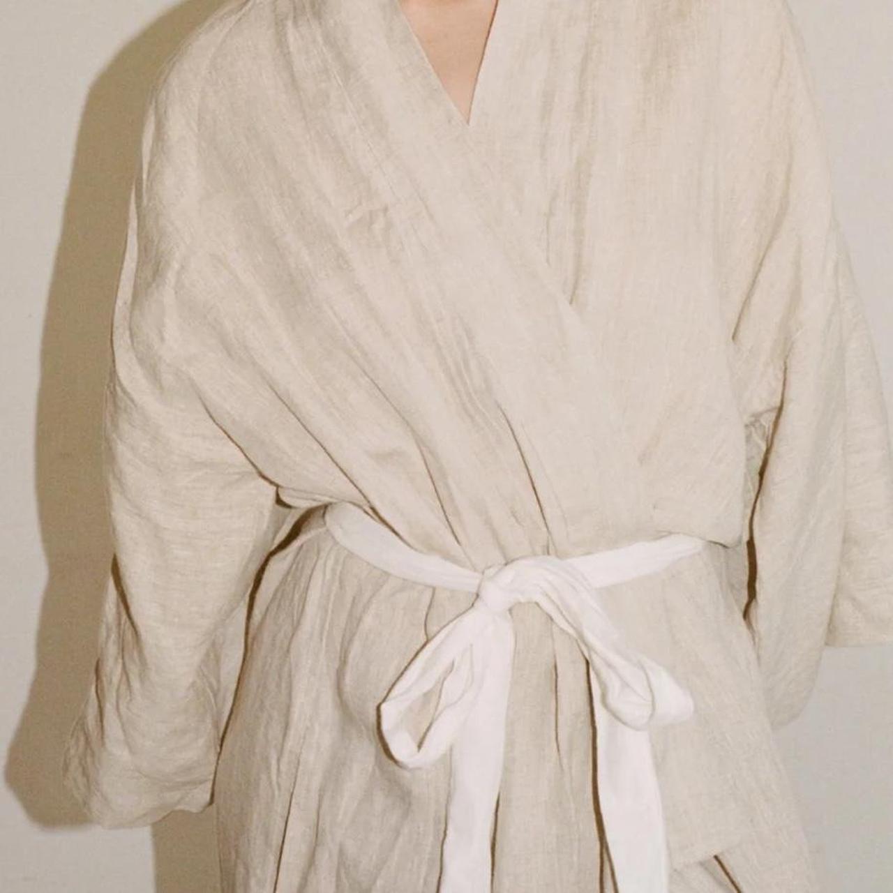 DEIJI STUDIOS LINEN ROBE HARDLY WORN BUT MISSING... - Depop