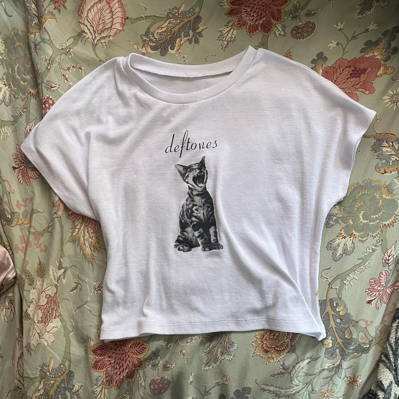 Deftones crop top best fits a small/medium. Stain on... - Depop