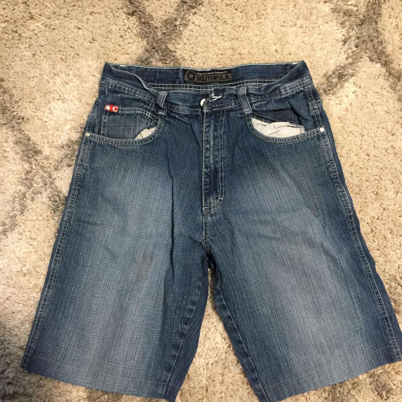 Fire hemmed south pole jorts size 32x23 (23 is... - Depop