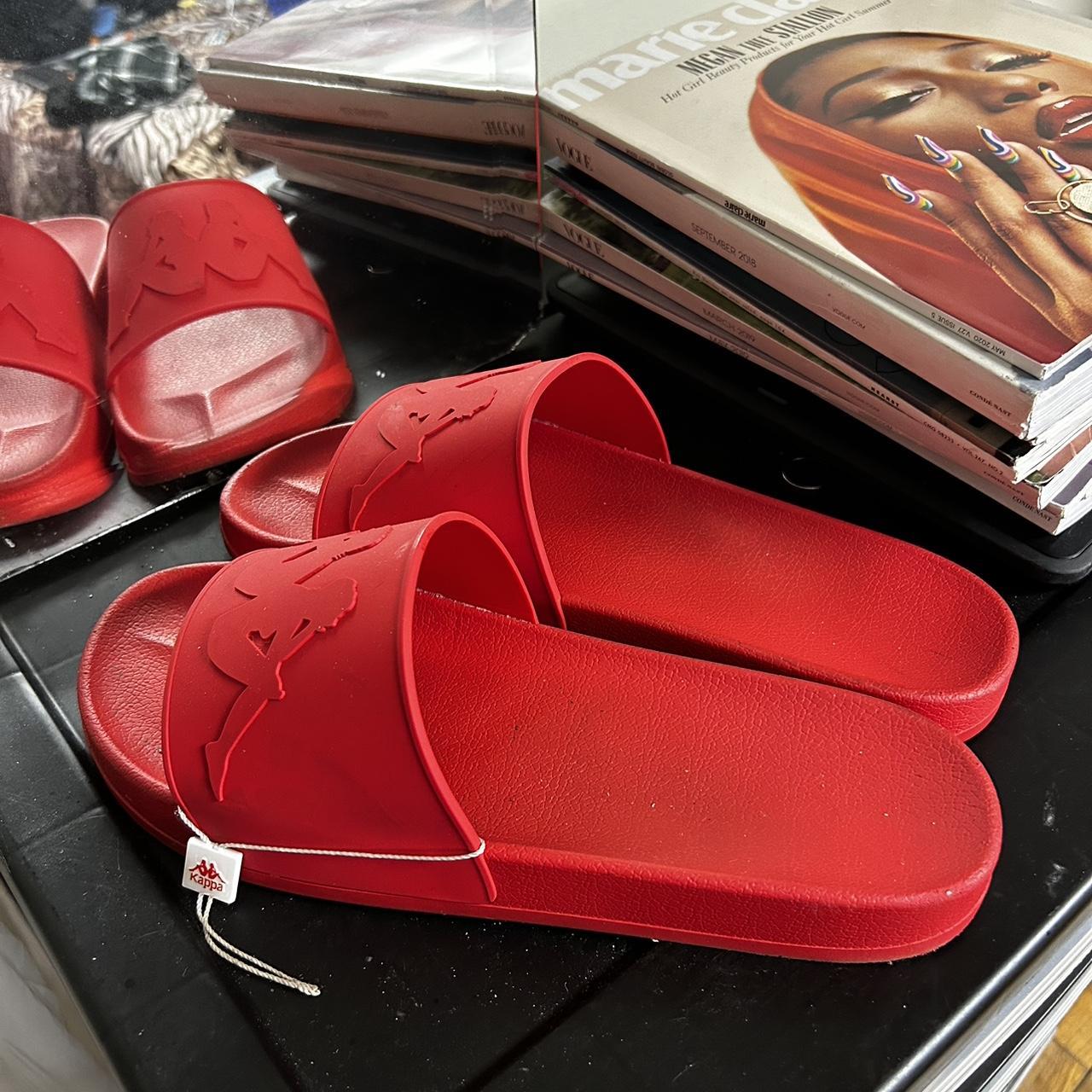 Kappa Men's Red Slides | Depop