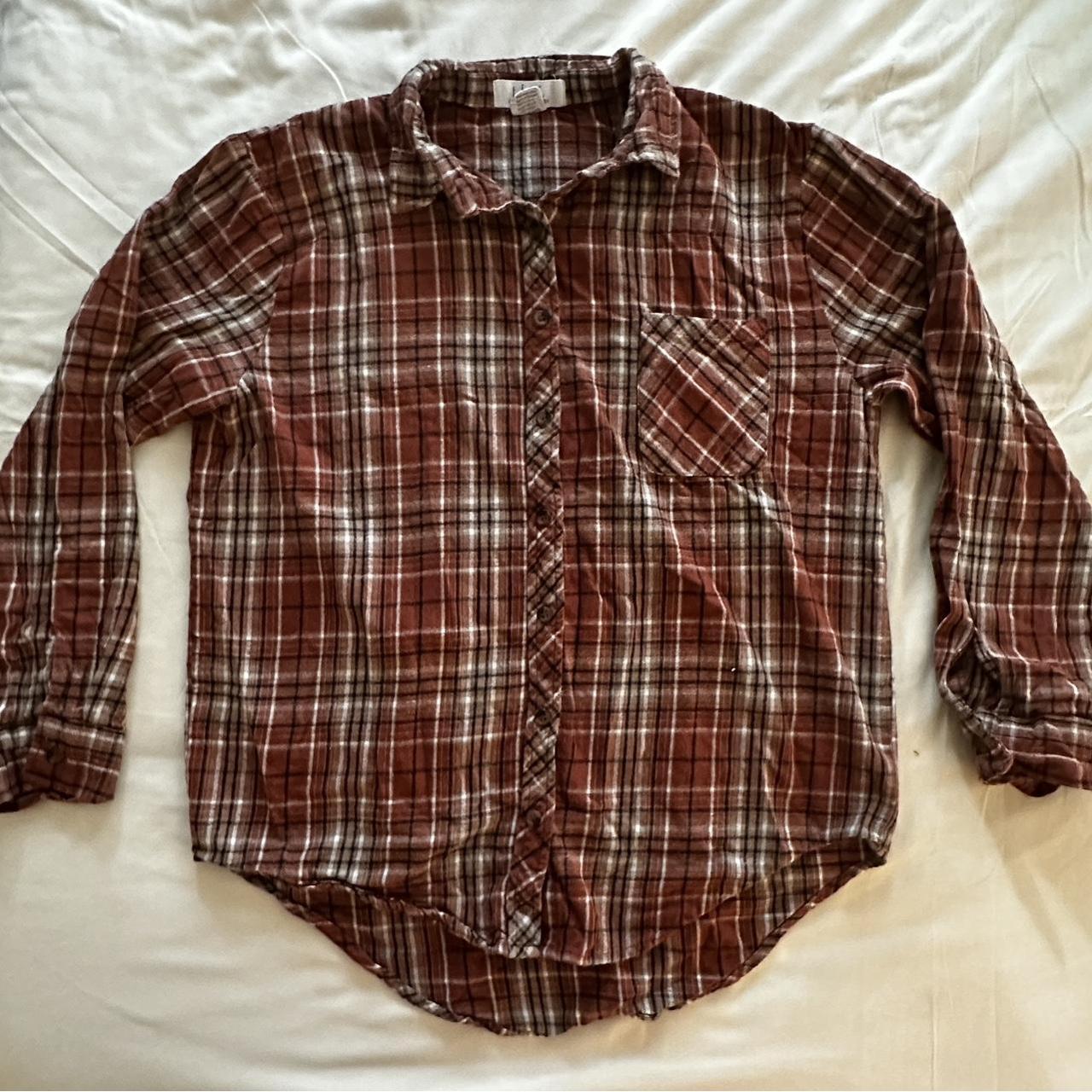 Flannel oversized, checkered pattern - Depop