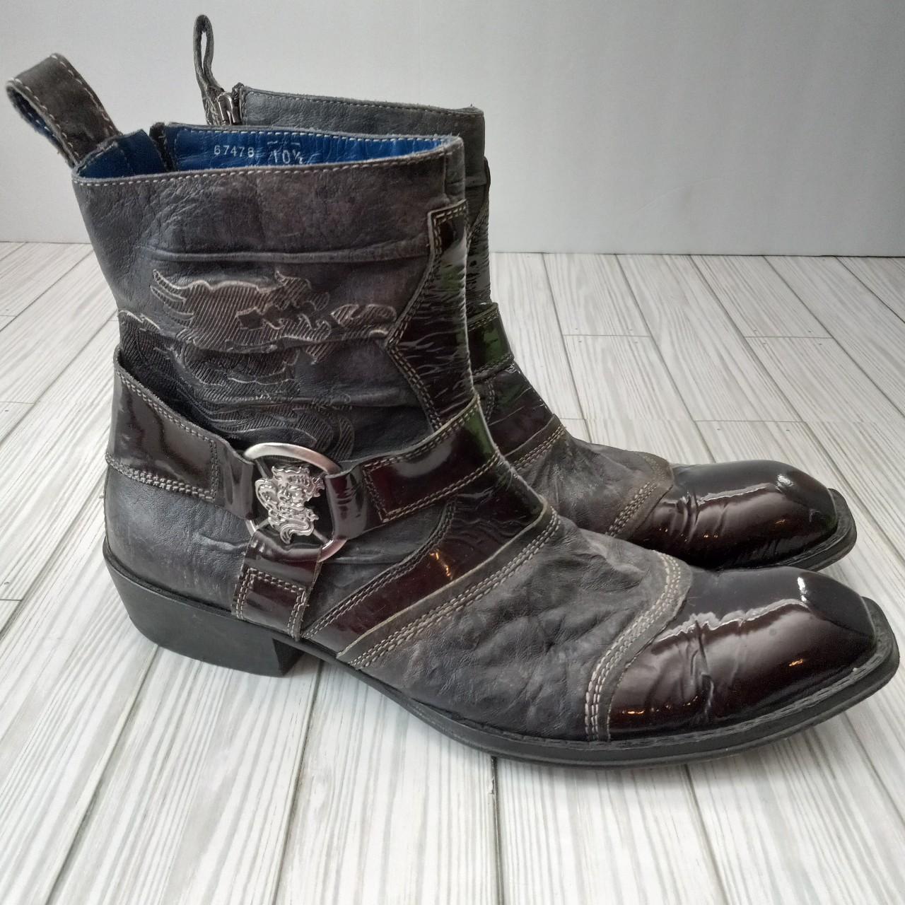Mark Nason Rock Lives Dragon Distressed Leather... - Depop
