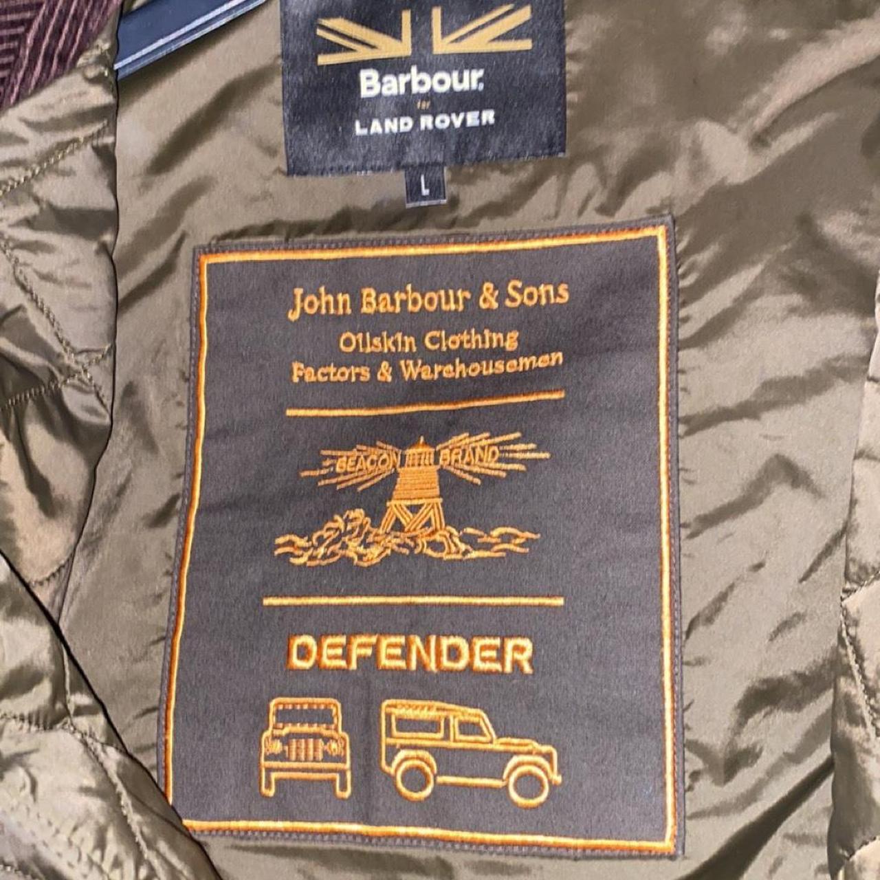 Barbour green defender jacket button up - Depop