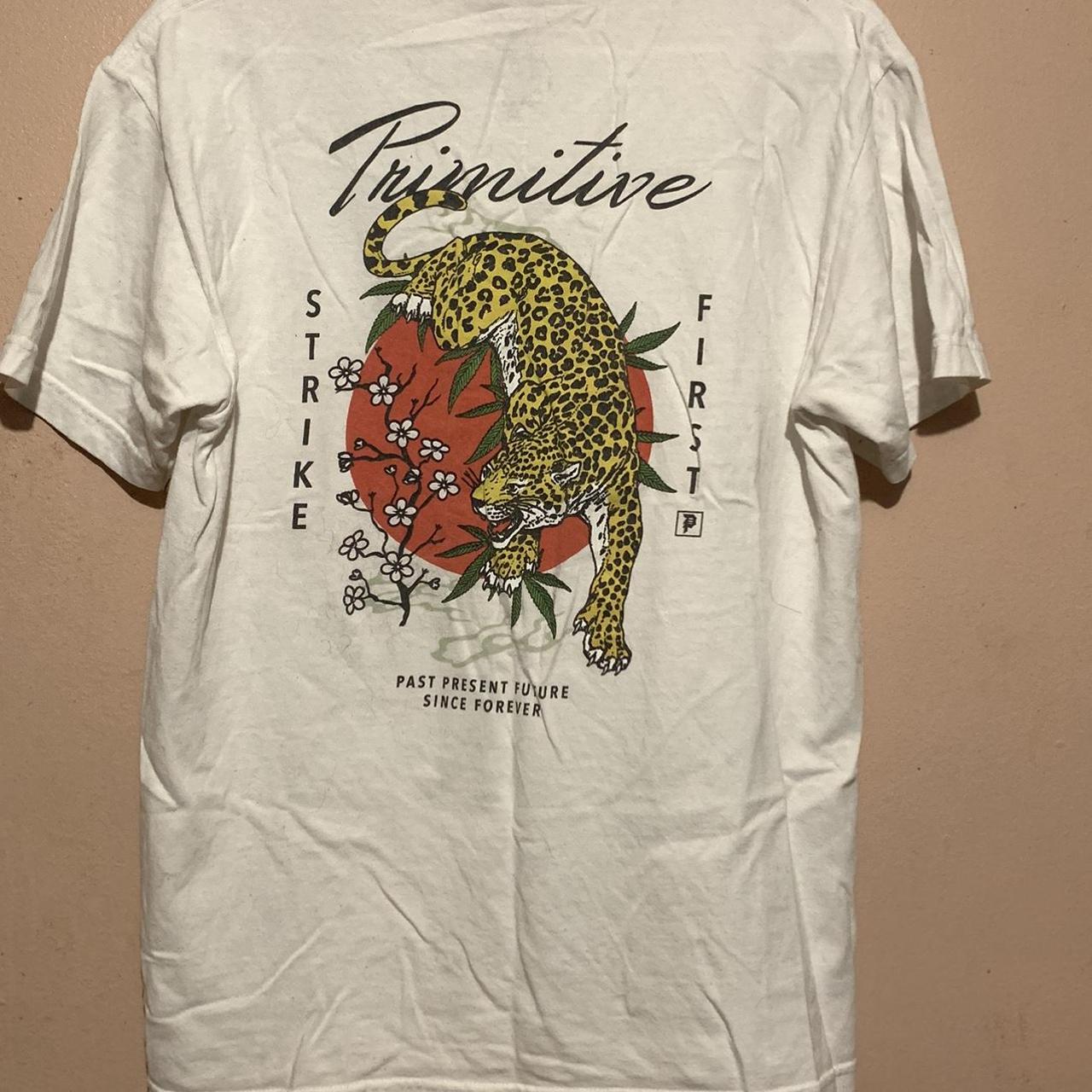 Primitive Men's White and Red T-shirt | Depop