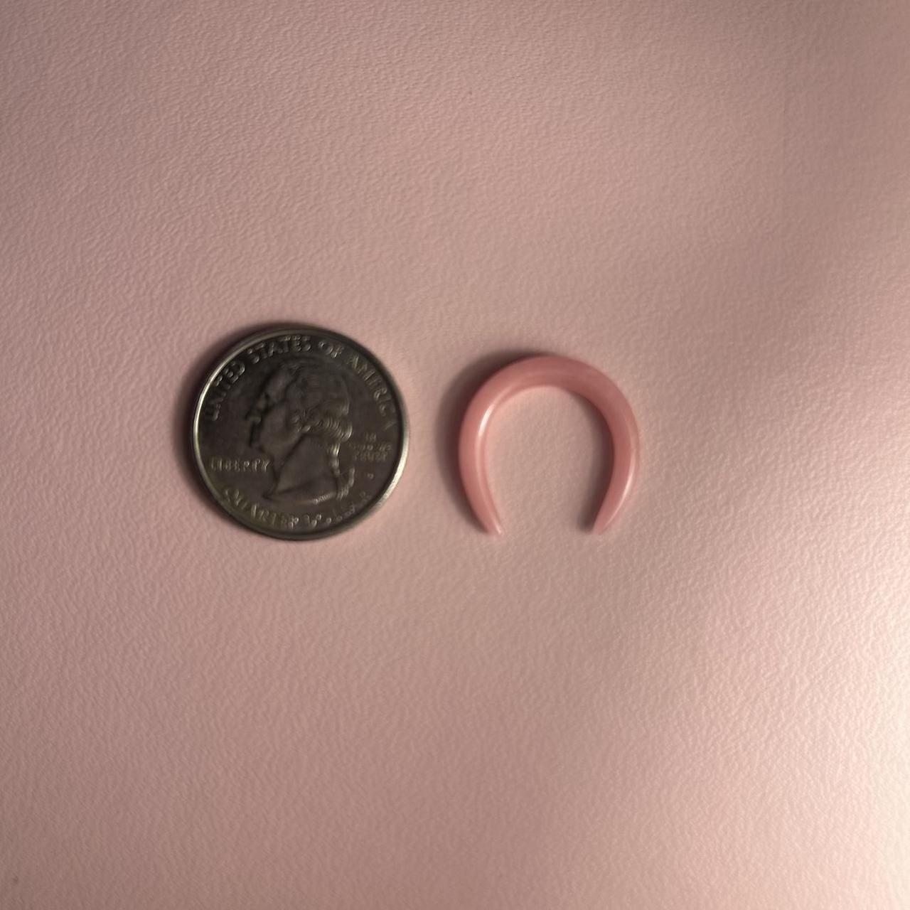 pink handmade glass septum pincher 8g - Depop