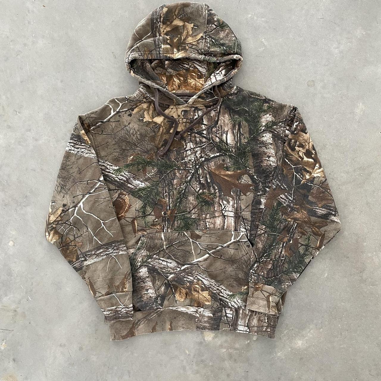 Realtree Men's Khaki and Brown Hoodie | Depop