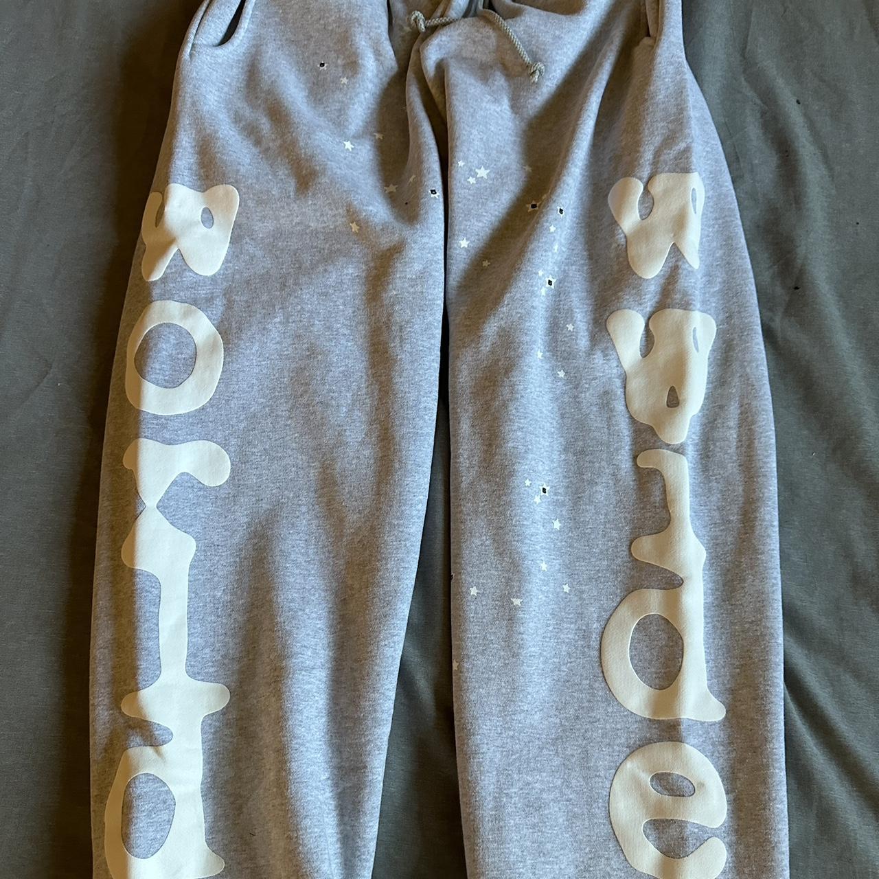 Grey Sp5der Sweatpants beluga Spider worldwide... - Depop