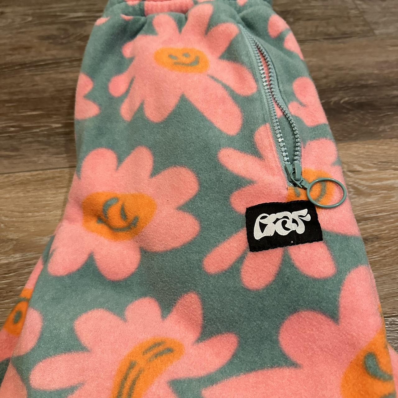 Lazy Oaf Fuzzy Flower Pants Used Lightly (like... - Depop