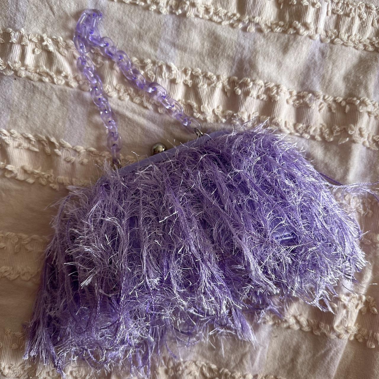 ASOS | Feather trim bag in Purple BWNT - Depop