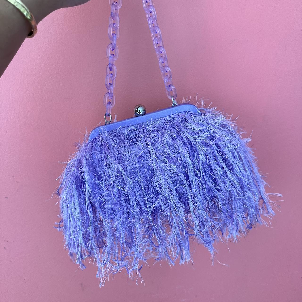 ASOS | Feather trim bag in Purple BWNT - Depop