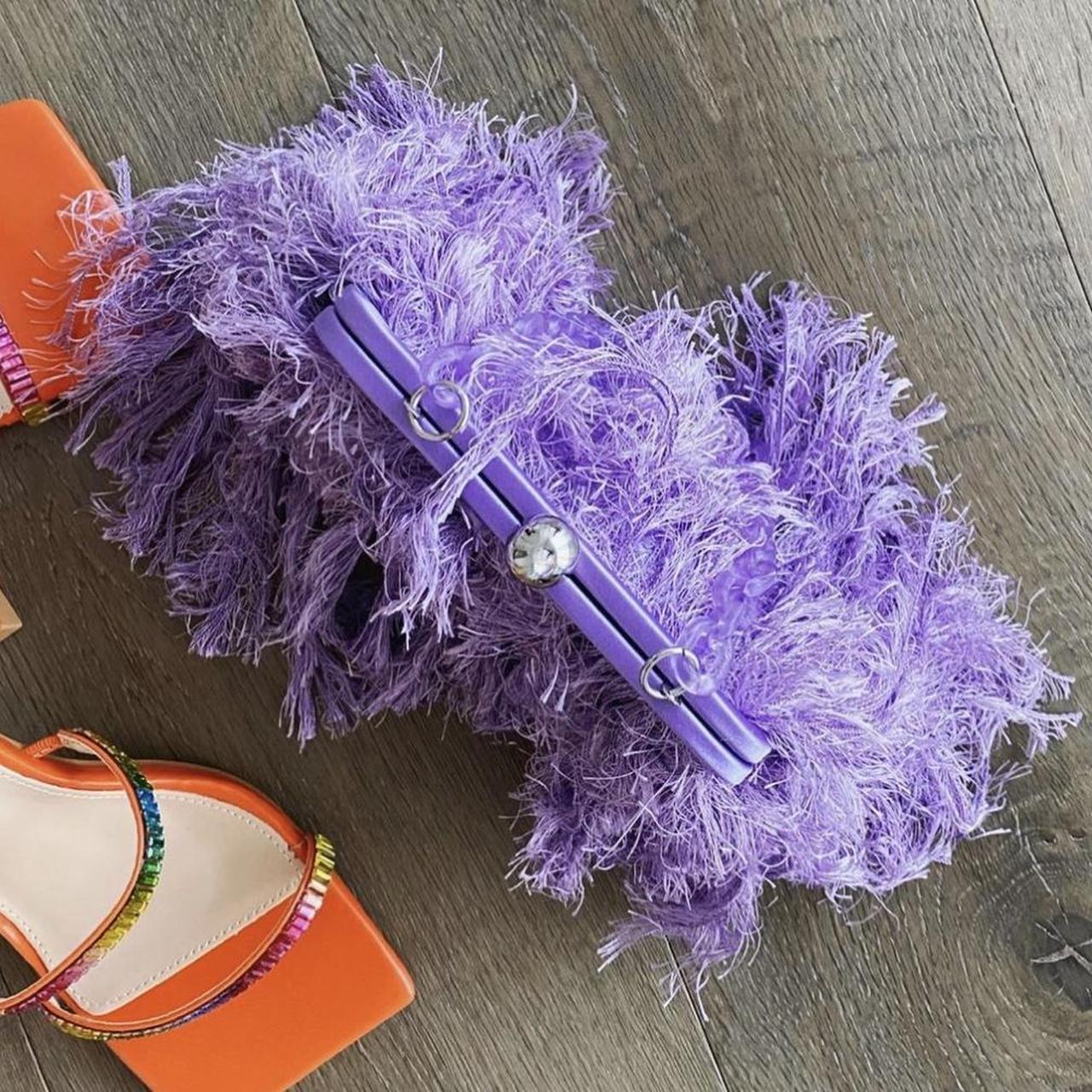 ASOS | Feather trim bag in Purple BWNT - Depop