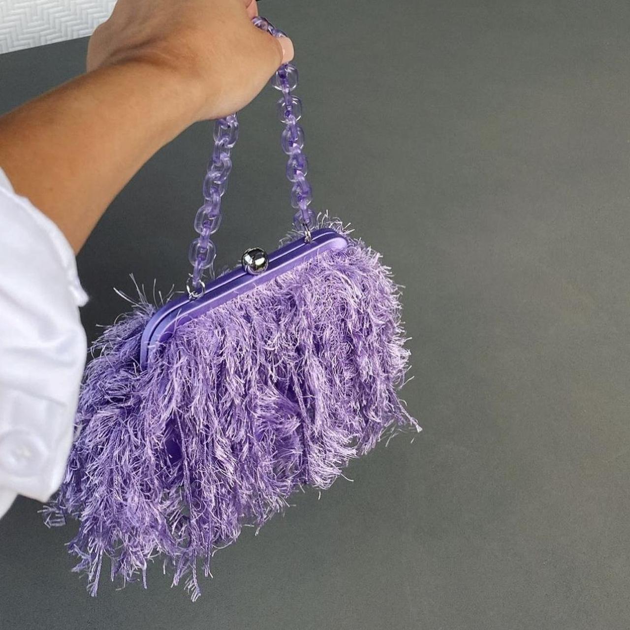 ASOS | Feather trim bag in Purple BWNT - Depop