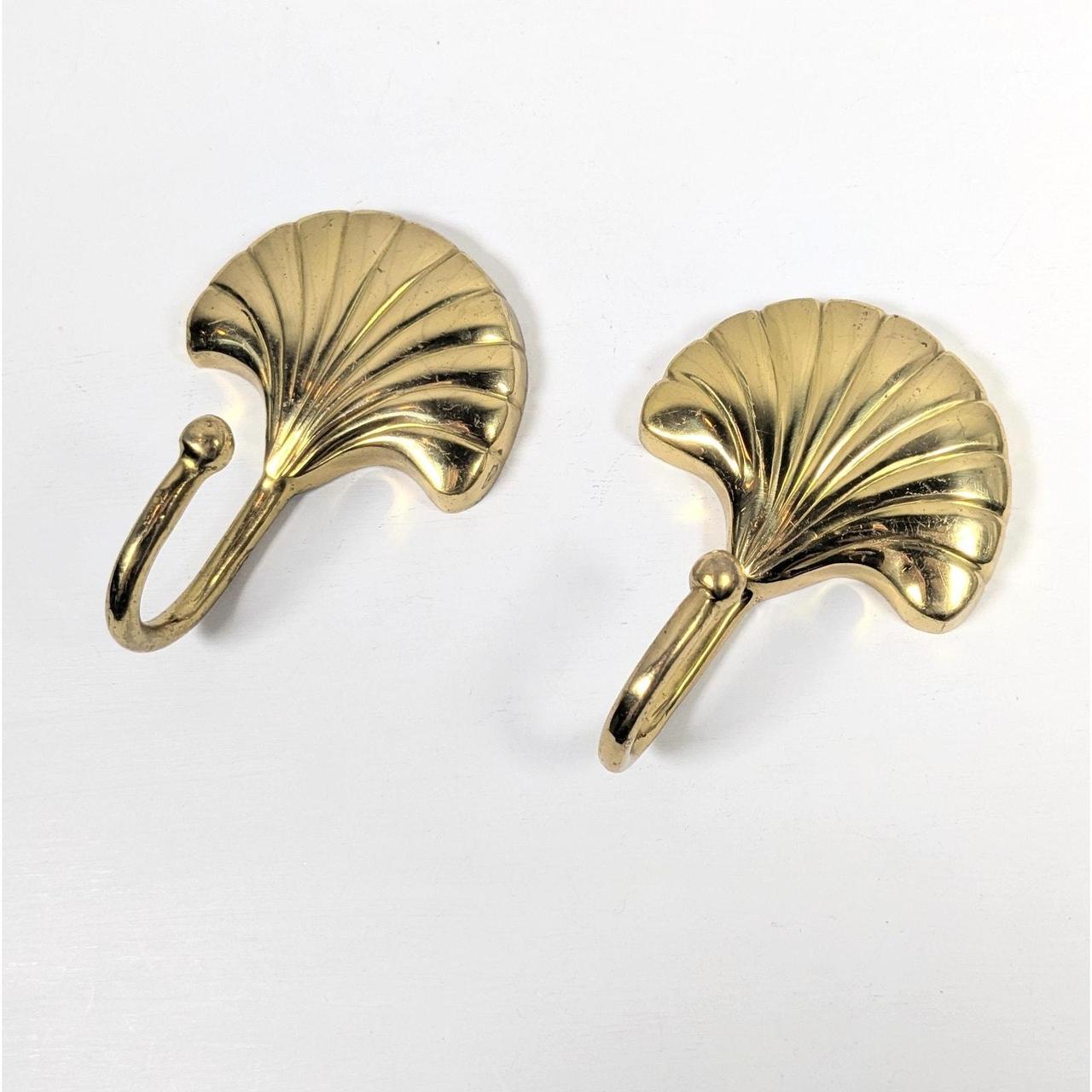 Vintage Brass Scalloped Fan Seashell Art Deco Wall... | Depop