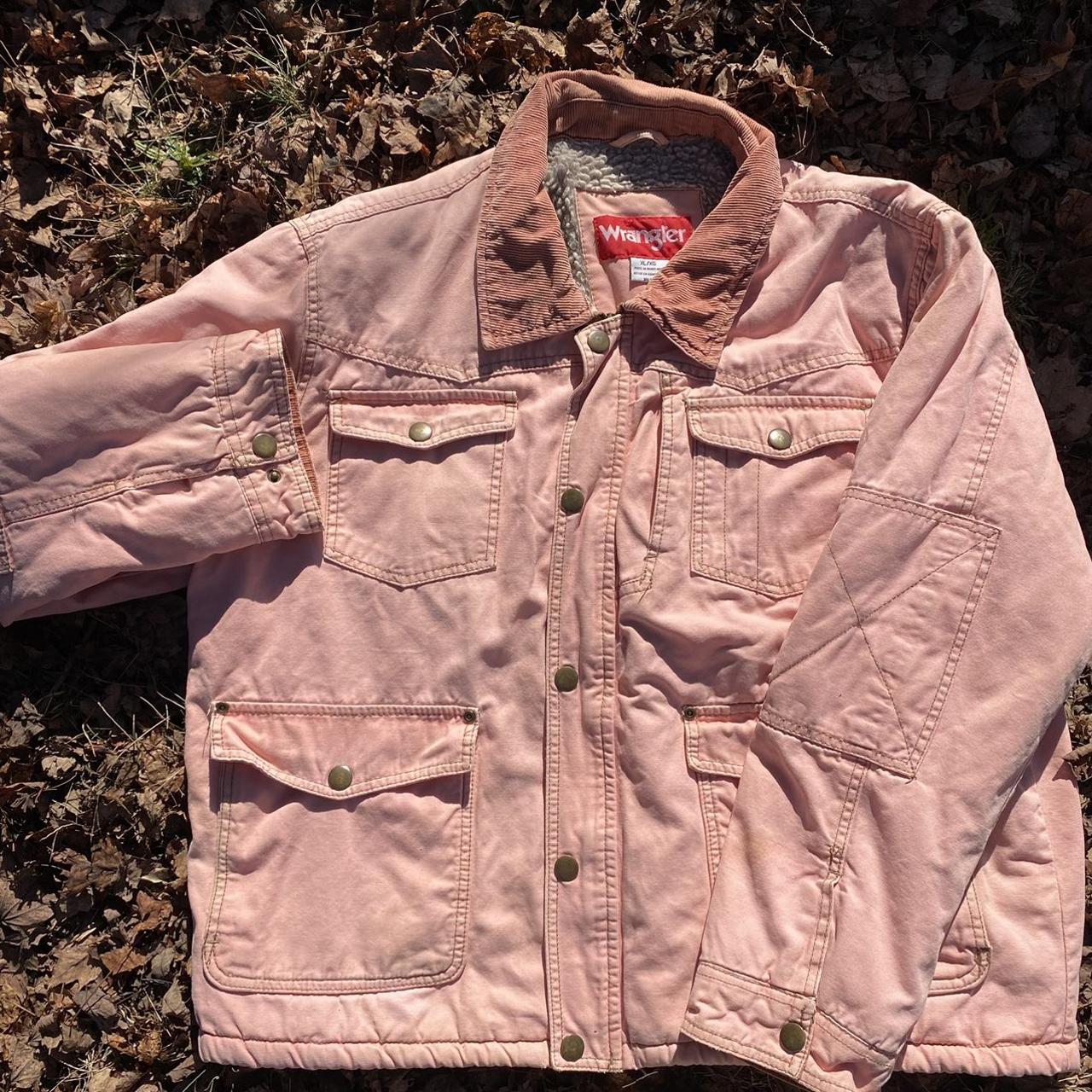 pink wrangler jacket sherpa lined (super warm!),... - Depop