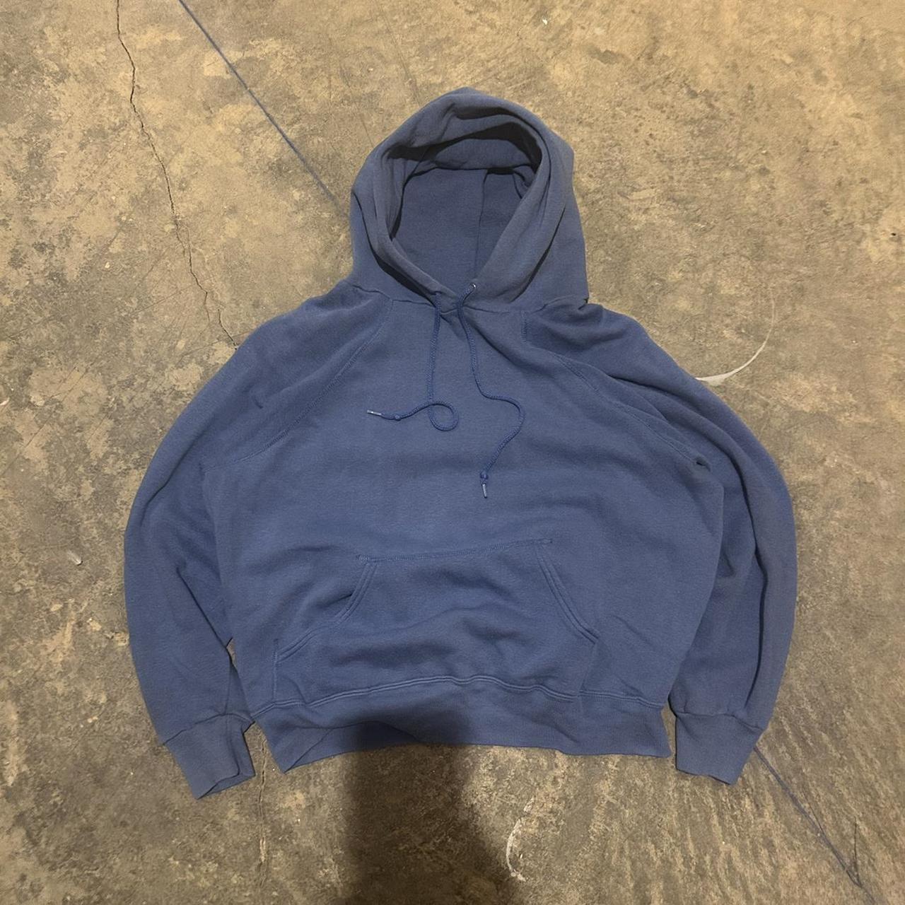 Vintage 80s made in the USA hoodie blank Size... - Depop