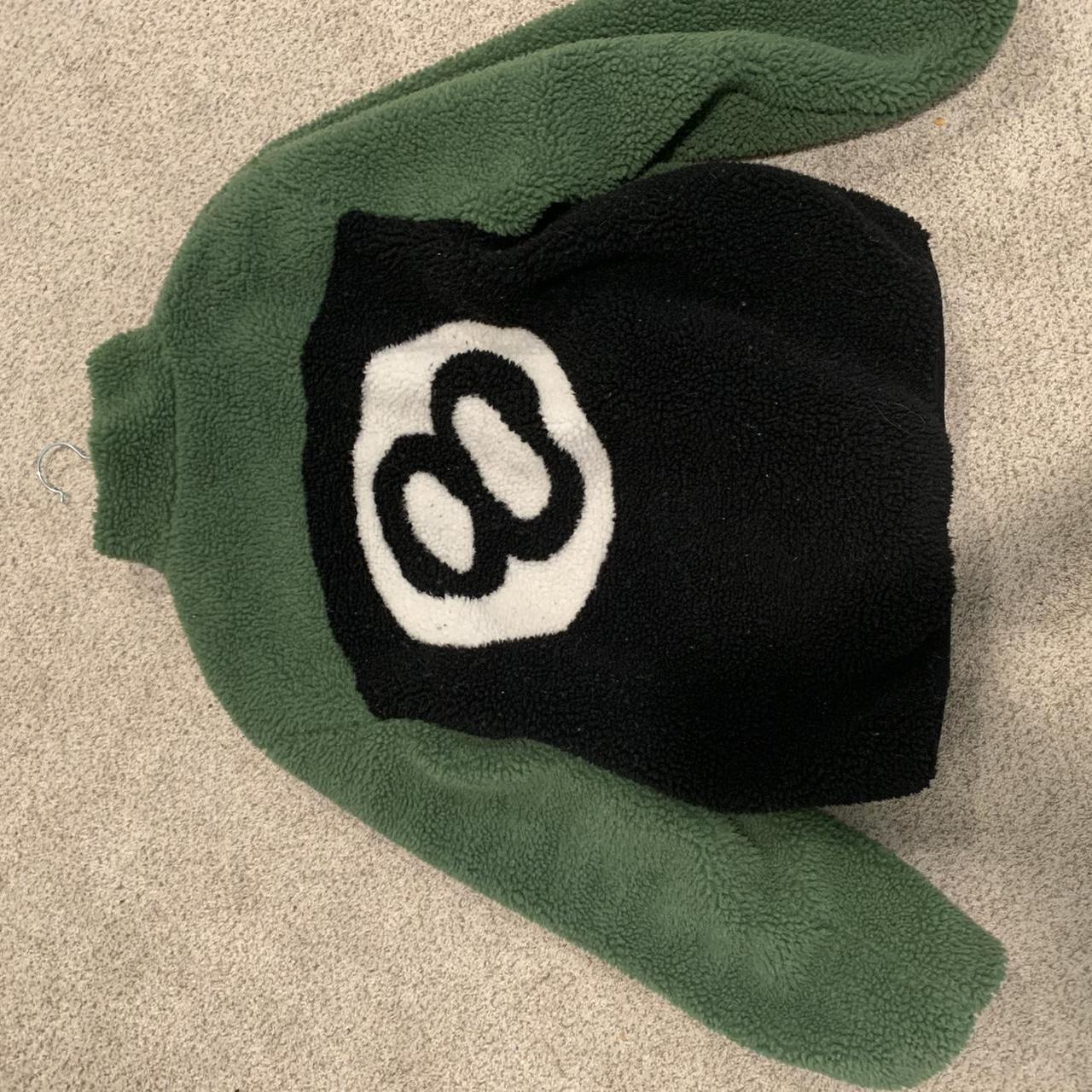 Selling green stussy 8 ball fleece, reversible. Only... - Depop