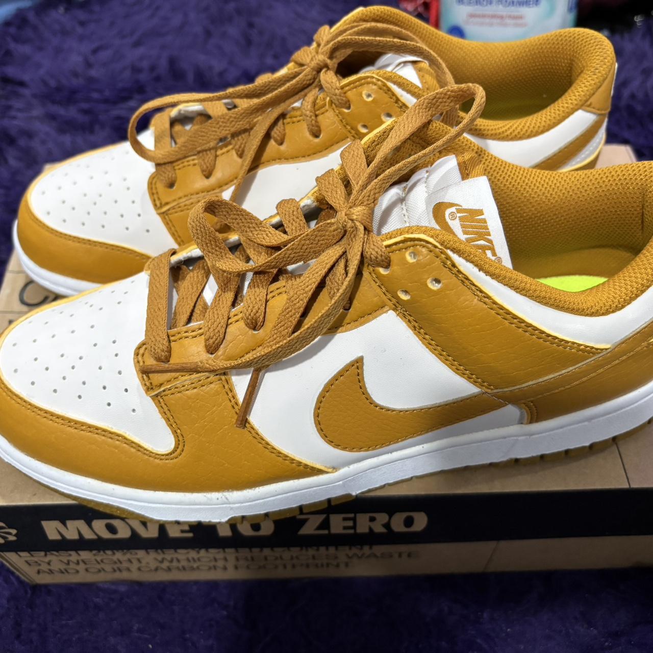 Nike Dunks Gold and White #nikedunks #dunks Worn... | Depop