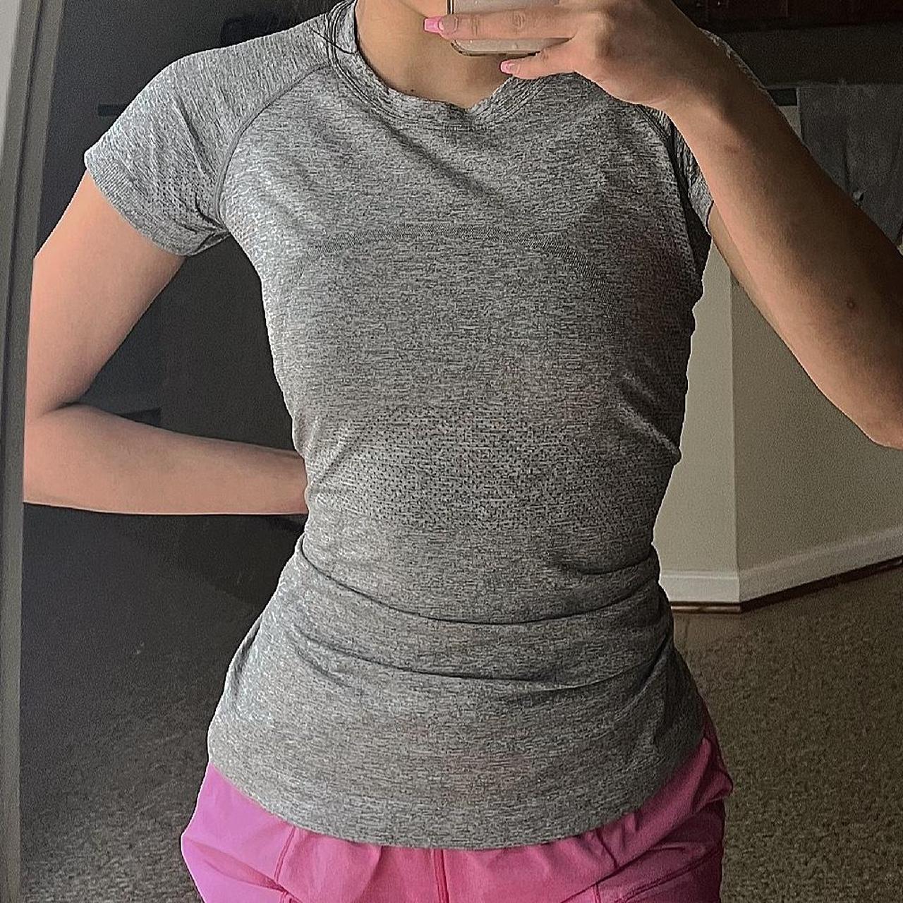 Gray lululemon short sleeve swiftly tech size 6. Too... - Depop