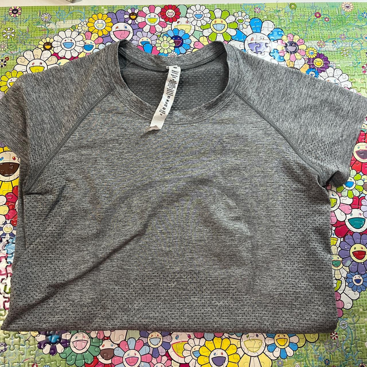 Gray lululemon short sleeve swiftly tech size 6. Too... - Depop