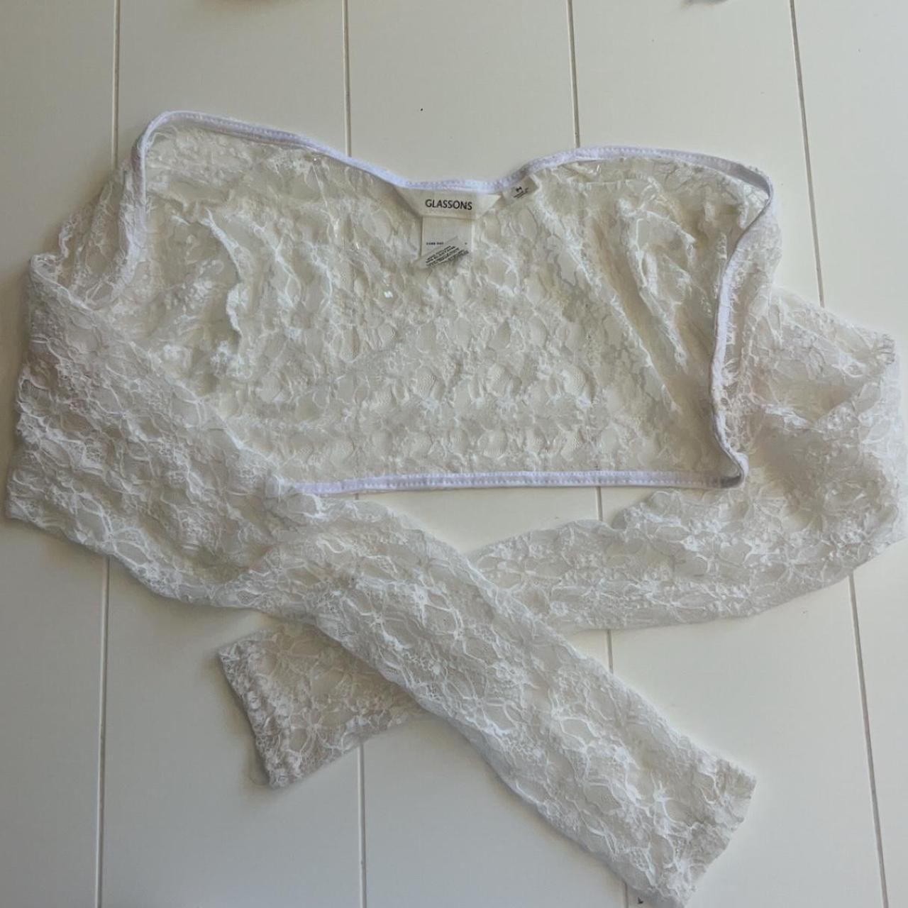 glassons white lace bolero such a beautiful... - Depop