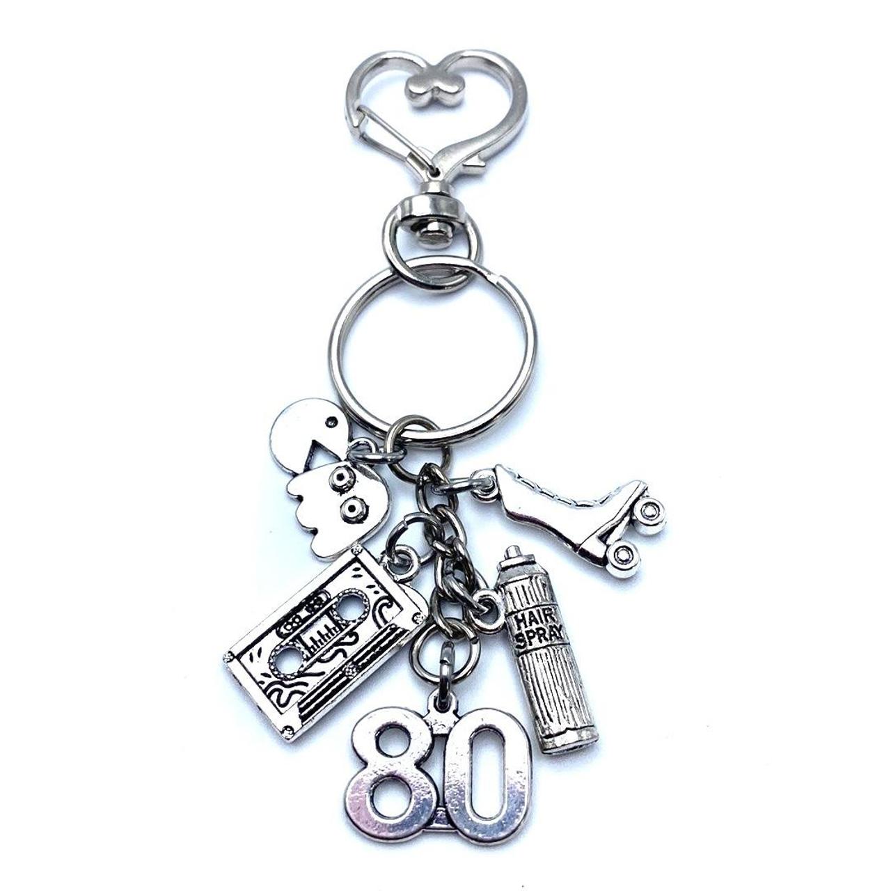 80’s Keychain Bag Charm New 80’s themed Keychain... - Depop