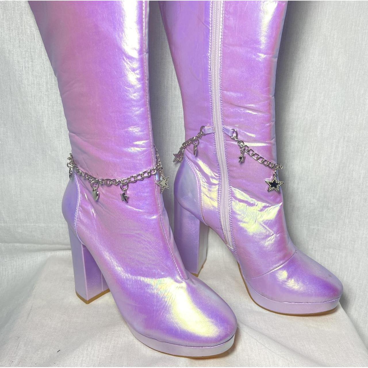 Sparkl Fairy Couture NAOMI BOOT Iridescent purple... - Depop