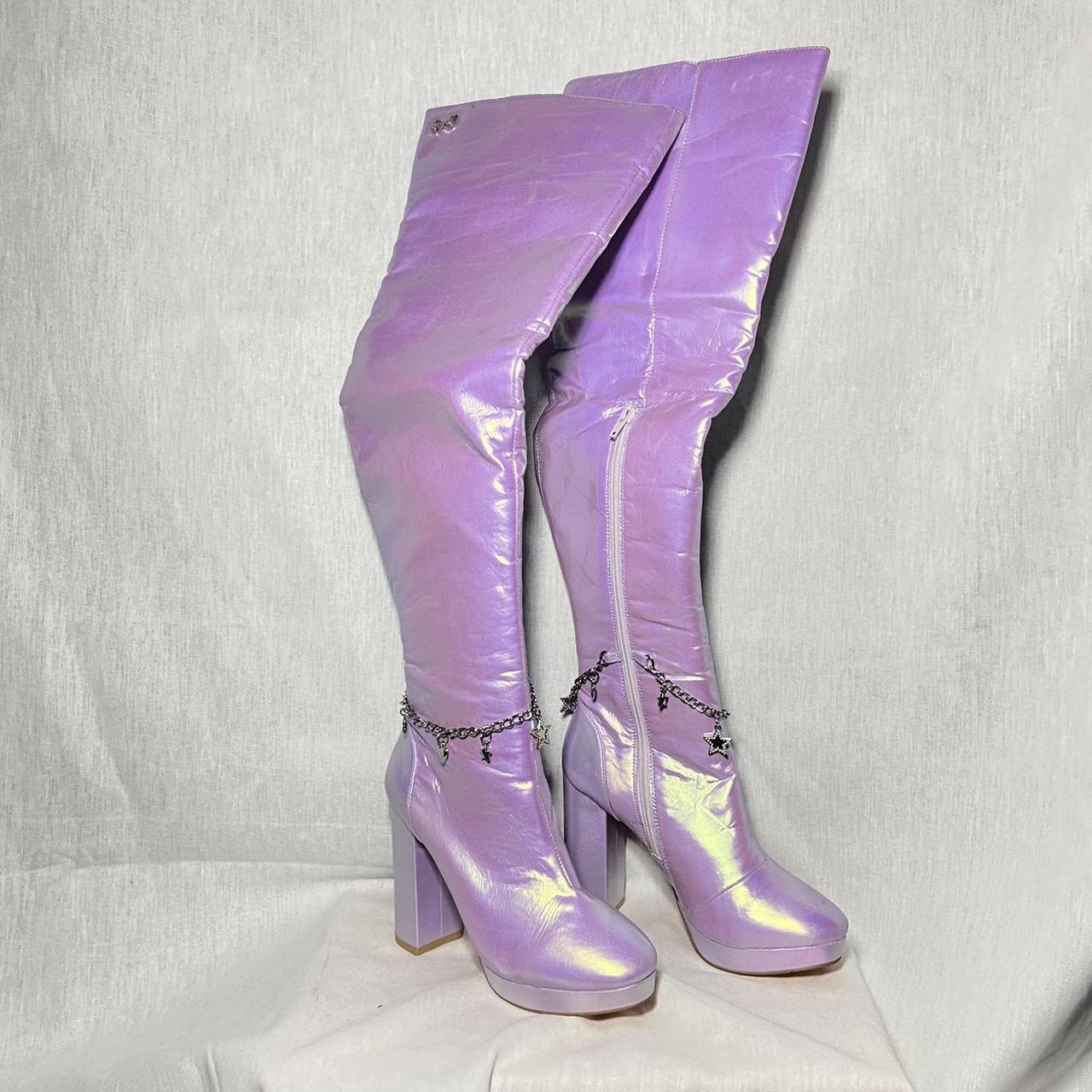 Sparkl Fairy Couture NAOMI BOOT Iridescent purple... - Depop