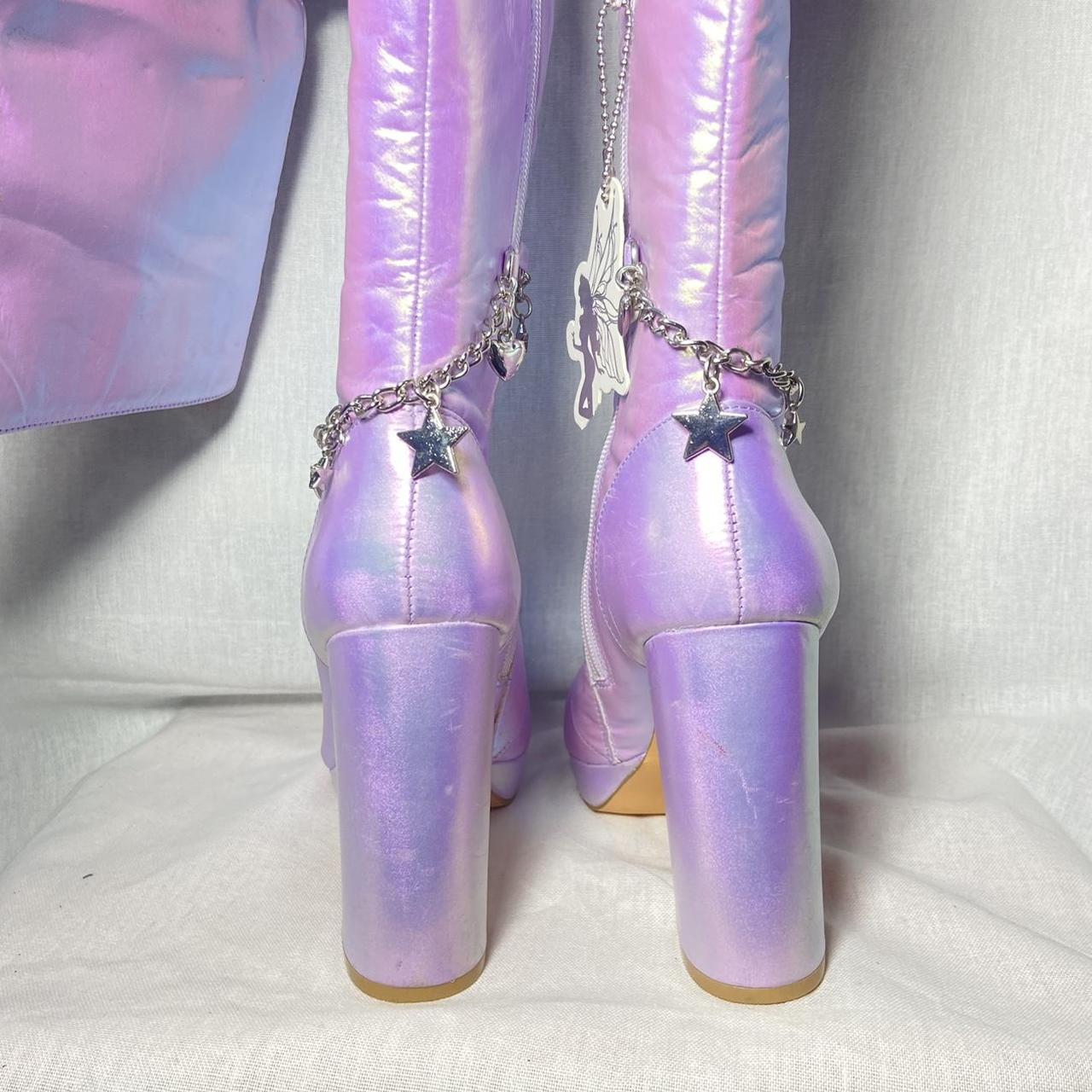 Sparkl Fairy Couture NAOMI BOOT Iridescent purple... - Depop