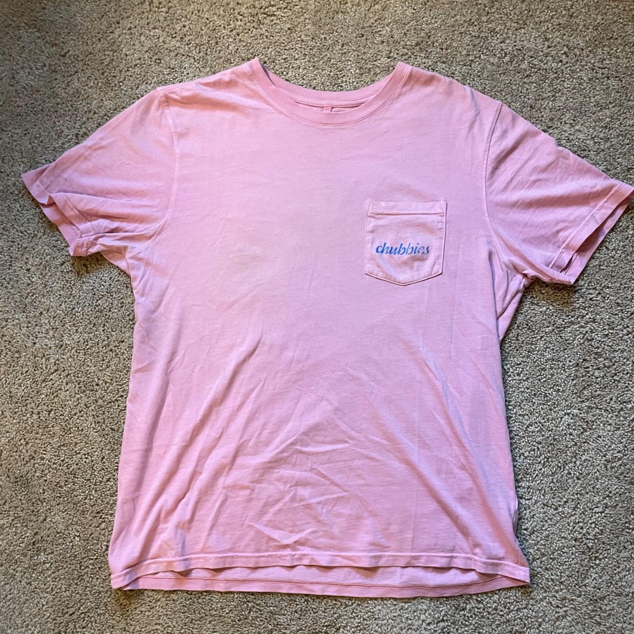 Chubbies Men's Pink and Blue T-shirt | Depop