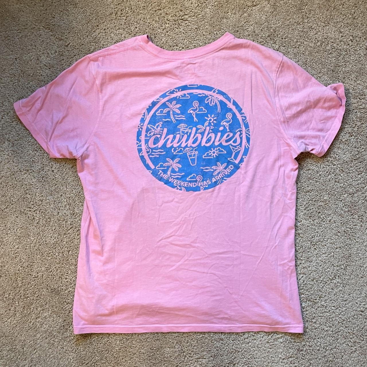 Chubbies Men's Pink and Blue T-shirt | Depop