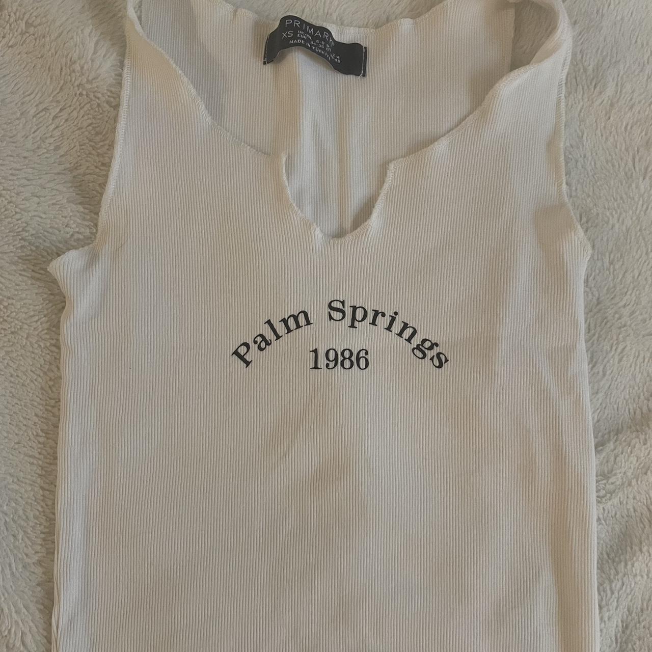 ribbed graphic tank from primark! super... - Depop
