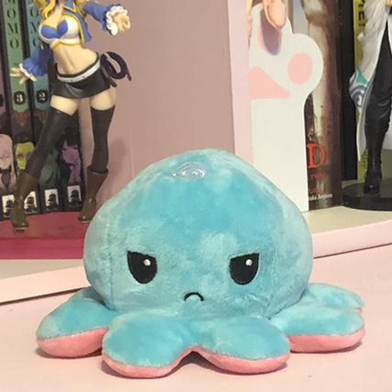Cute Reservable Octopus Plushie - Pink + Aqua Blue -... - Depop